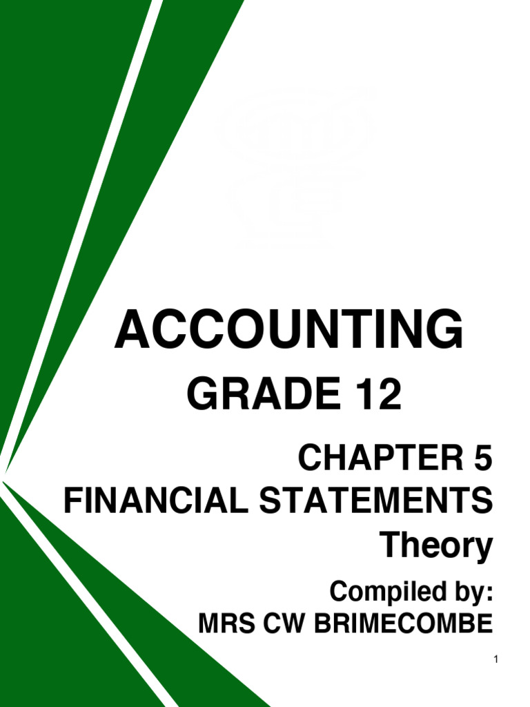 Accounting GR 12 Chapter 5 Theory Financial Statements 12 | PDF | Book ...