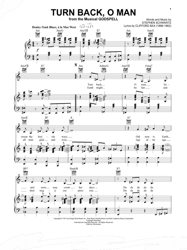 Turn Back Ol' Man - Tone Higher (Sheet Music) | PDF