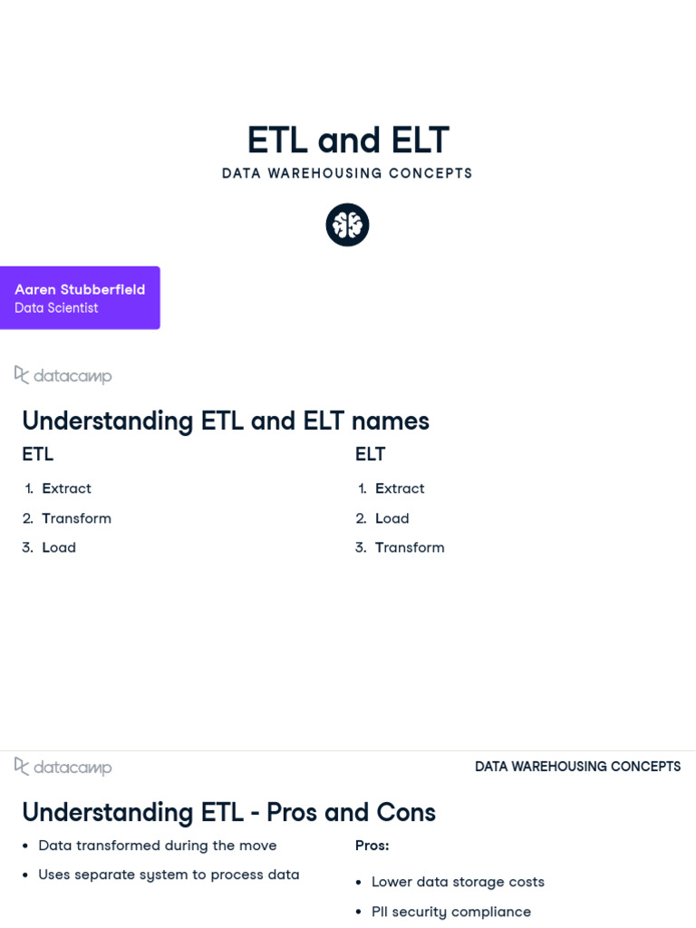 ETL vs ELT: Data Warehousing Explained | PDF | Data Warehouse | Cloud ...