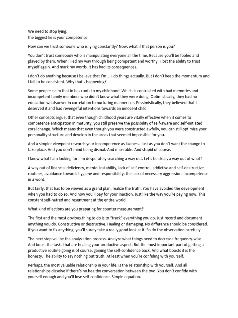 We Need To Stop Lying. | PDF | Reason | Theory