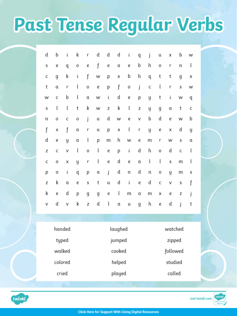 Past Tense Regular Verbs Worksheet | PDF