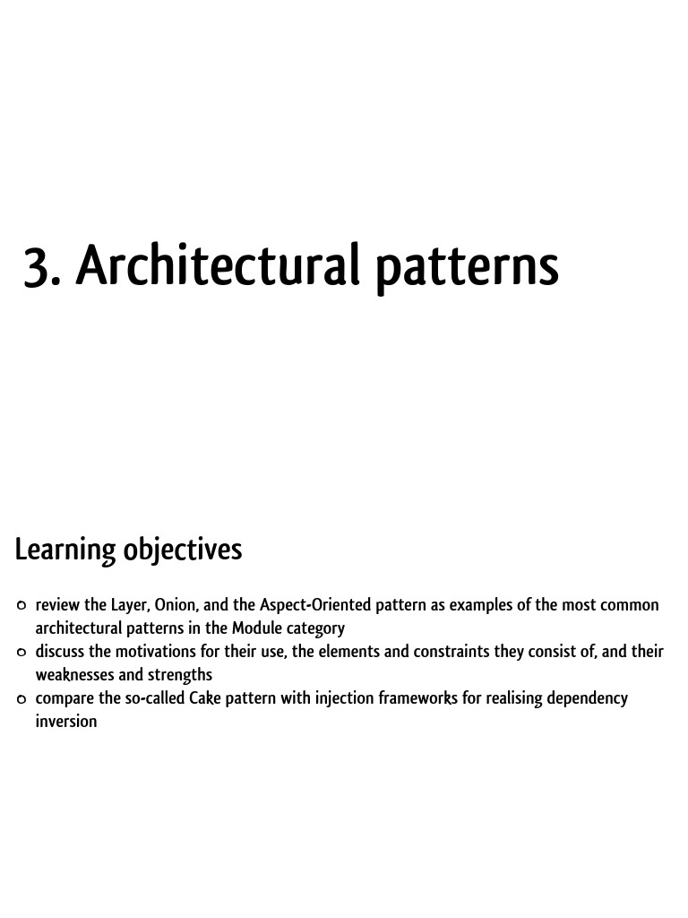 Sa 03 1 Architecturalpatterns Modules | PDF | Kernel (Operating System) | Information Technology