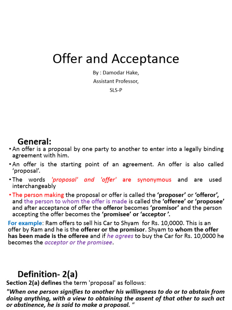 Offer | PDF | Offer And Acceptance | Common Law