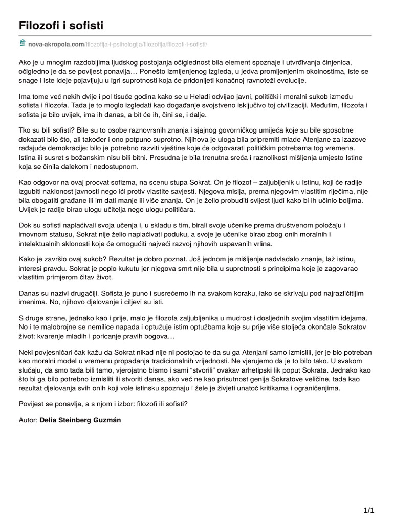 Filozofi I Sofisti | PDF