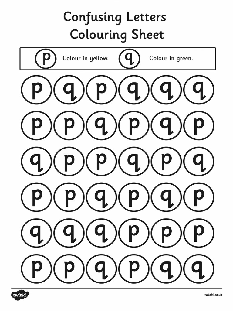 Confusing Letters Colouring Activity | PDF