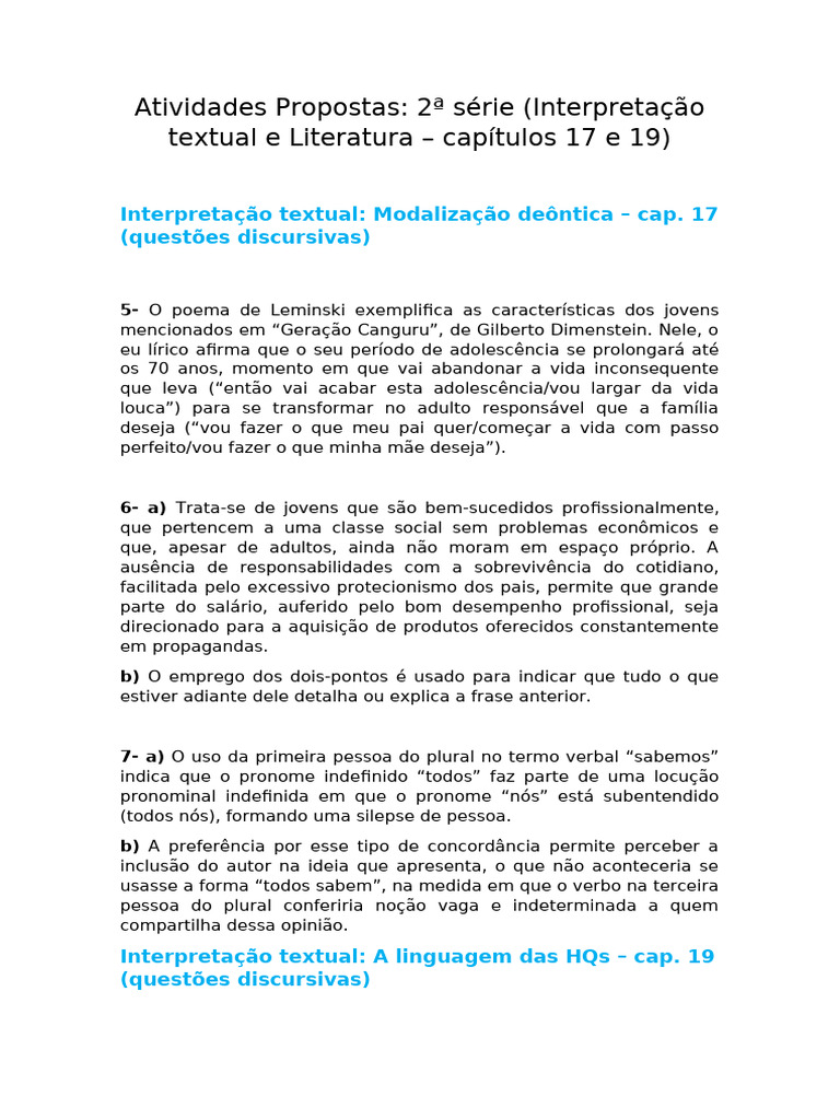 Atividades Propostas 2 Série | PDF | Pronome