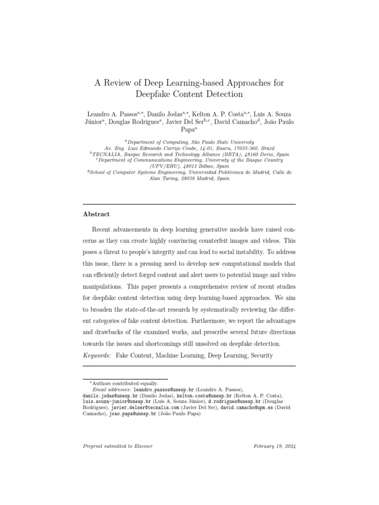 A Review of Deep Learning-Based Approaches For Deepfake Content Detection | PDF | Support Vector ...