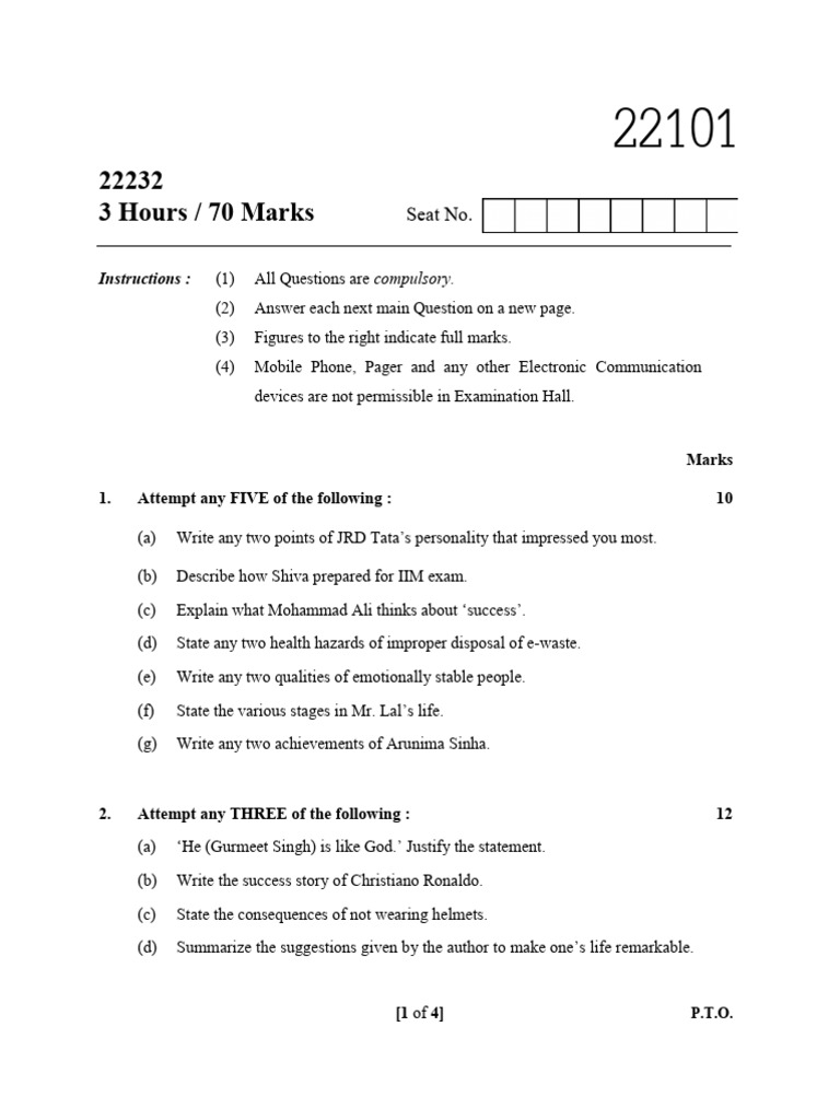 2023 Summer Question Paper (Msbte Study Resources) | PDF | Linguistics