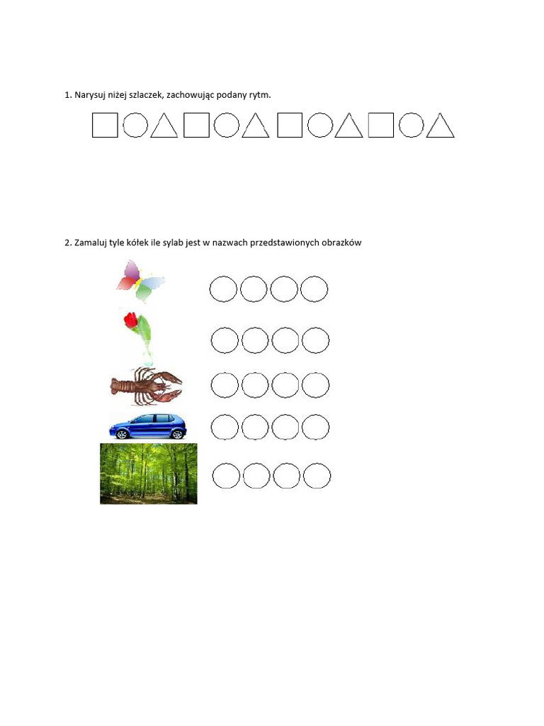 Narysuj Niżej Szlaczek, Zachowując Podany Rytm | PDF