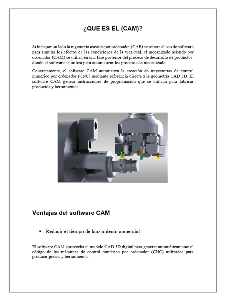 Definición y Función del Software CAM | PDF | Control numerico | Mecanizado