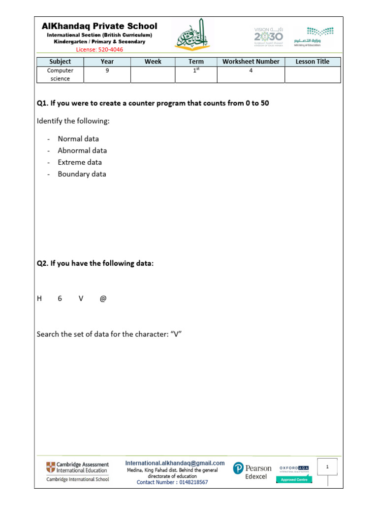 Grade 9 Worksheet 4 | PDF