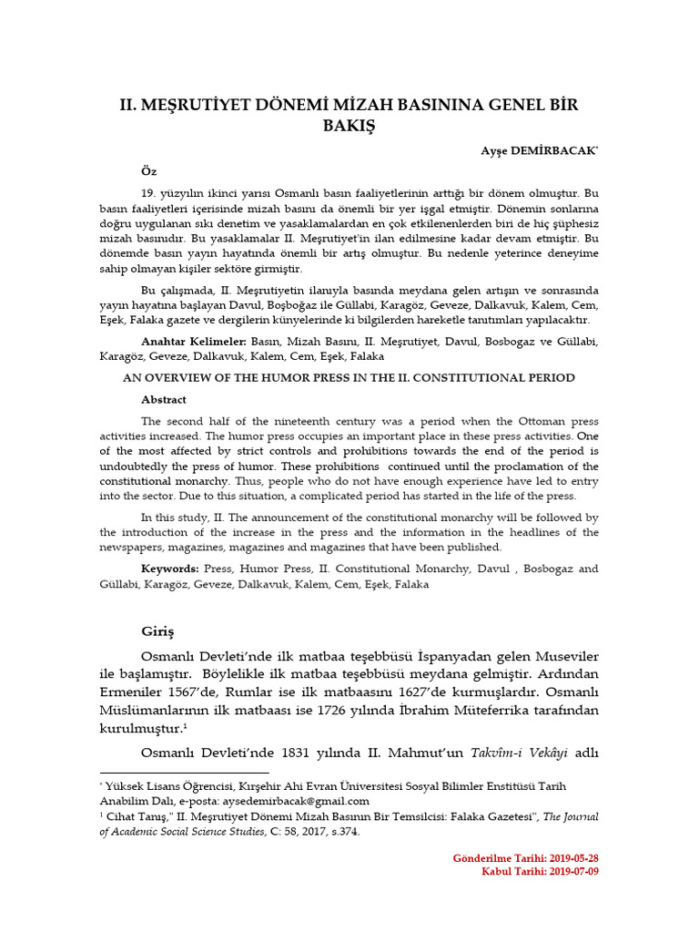 II. Me - Rutiyet D - Nemi Mizah Bas - N - Na Genel Bir Bak - (#570949) - 759568 | PDF