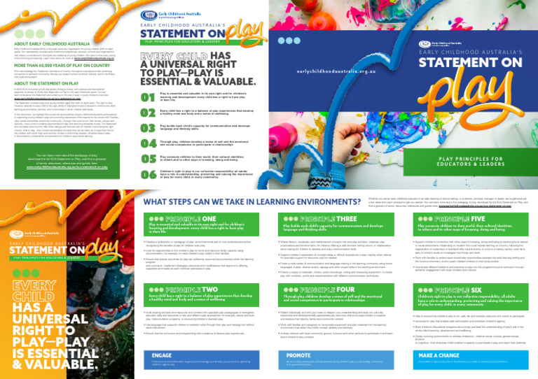 ECA Statement On Play Appendix Play Principles Educators Leaders | PDF ...