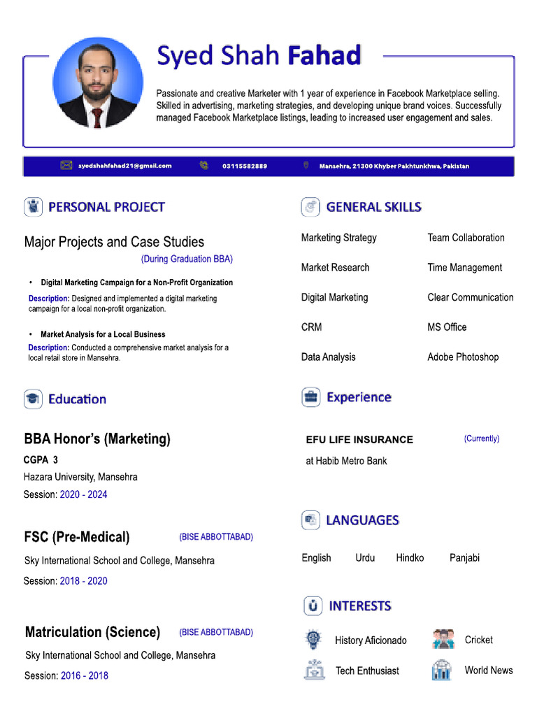 Syed Shah Fahad Resume | PDF