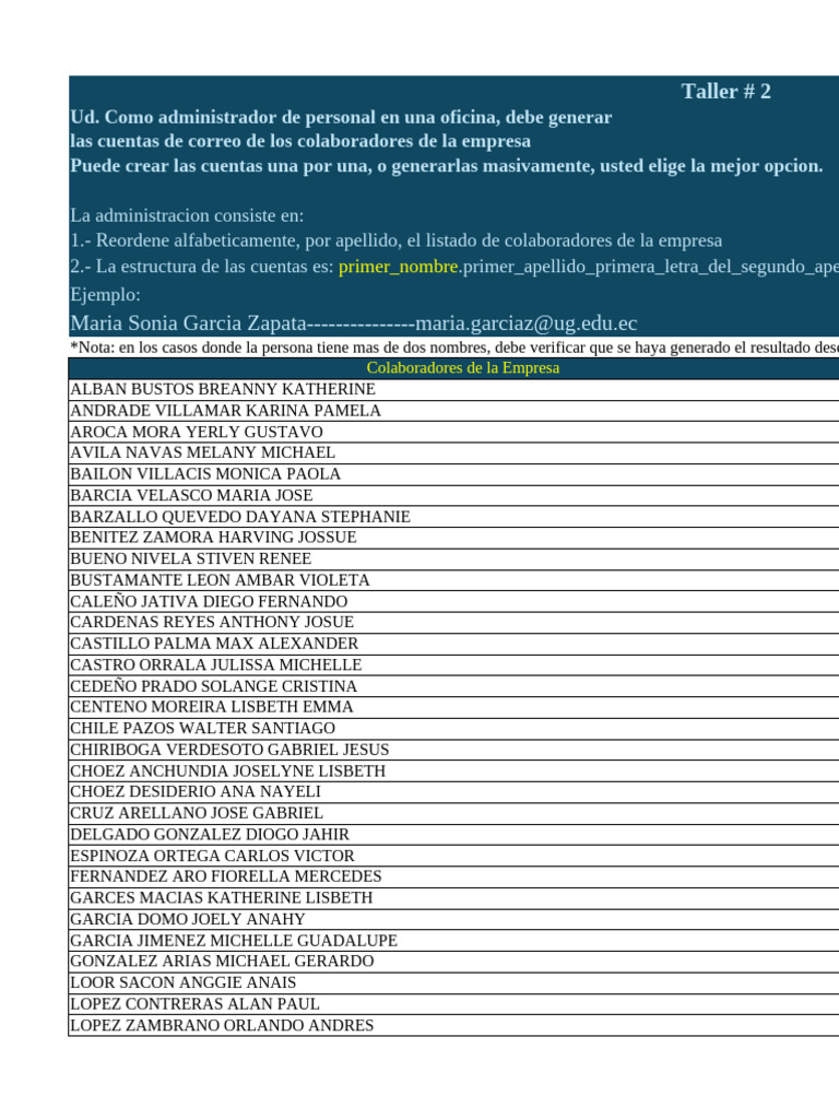 Taller #2 HD3 2024 Octubre Baque Baque Carolina | PDF | Deportes y ...