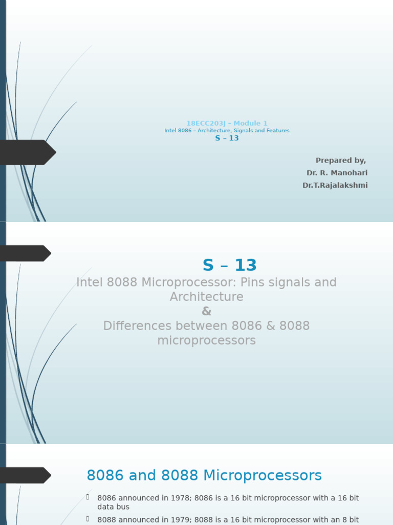 8086 vs 8088 Microprocessor Overview | PDF | Computers