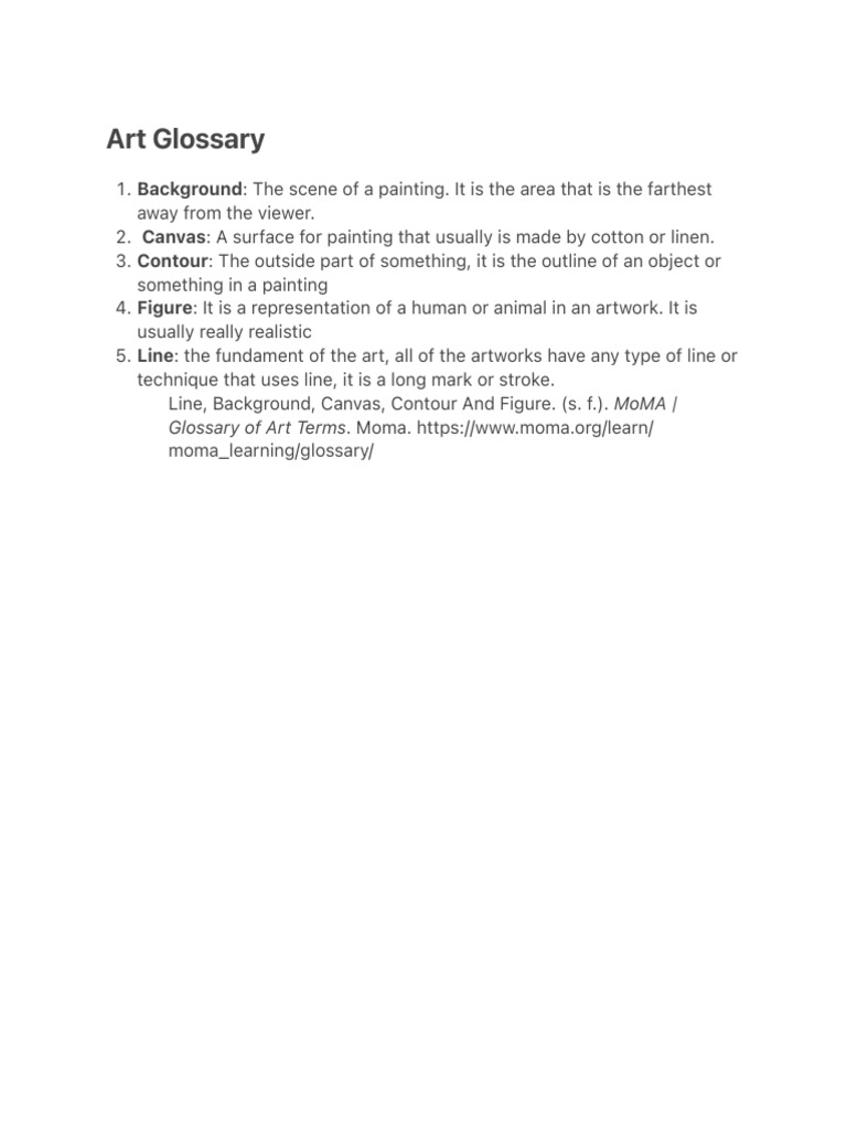 MoMA Art Terms Glossary | PDF | Art | Lifestyle