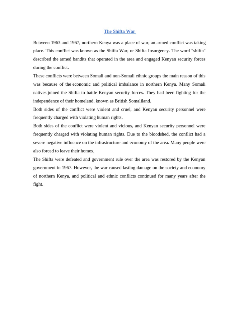 The Shifta War | PDF