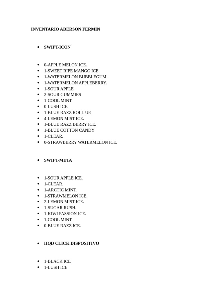 Aderson Fermin Inventory Overview | PDF
