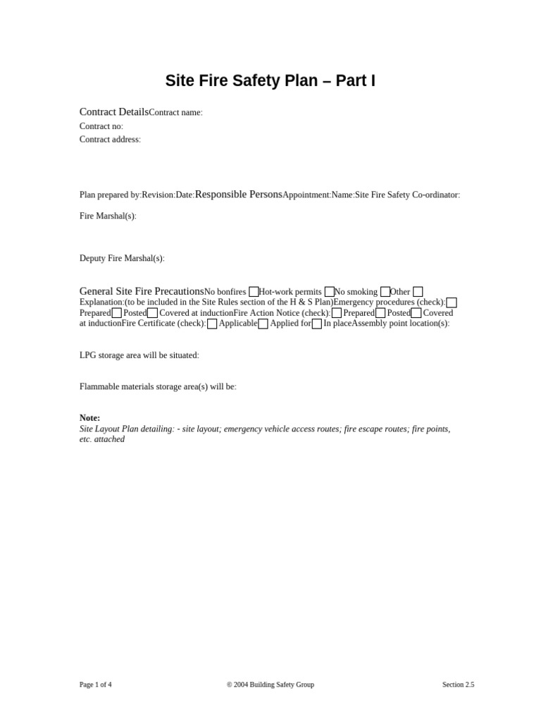 Site Fire Safety - Plan | PDF