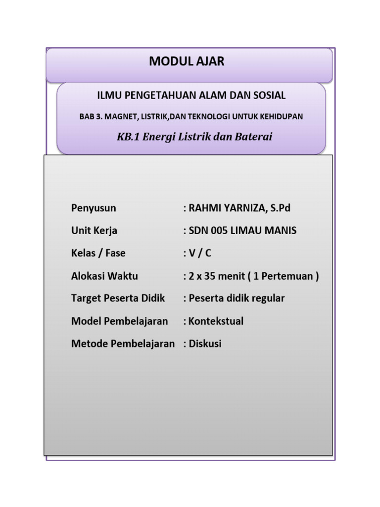 Modul Ajar IPAS Observasi PMM | PDF