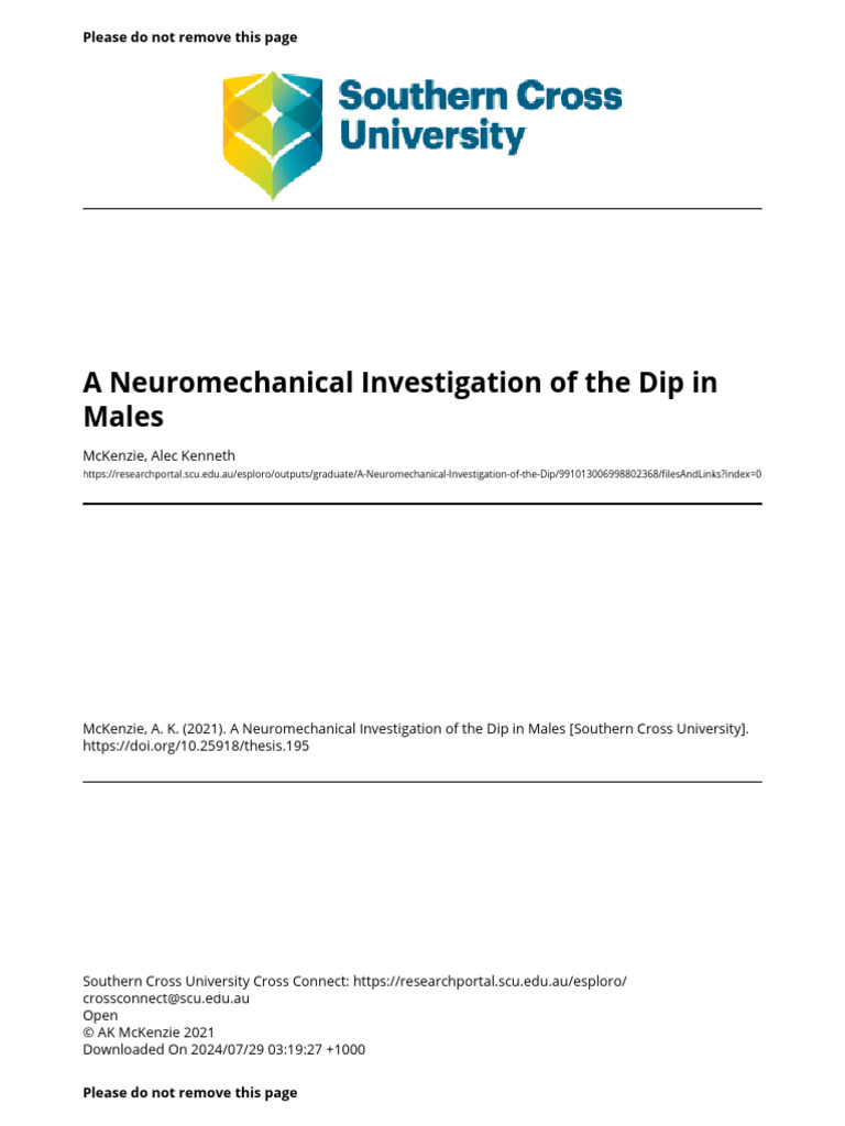 A Neuromechanical Investigation of The Dip | PDF | Shoulder | Musculoskeletal System