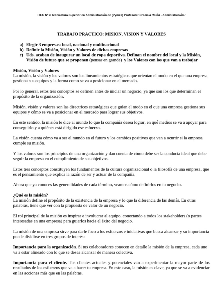 T PRACT MISION, VISION VALORES Definitivo | PDF | Business | Marca