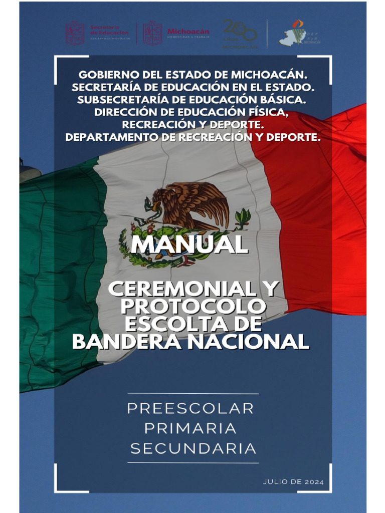 Manual Ceremonial y Protocolo Escolta de Bandera | PDF | México