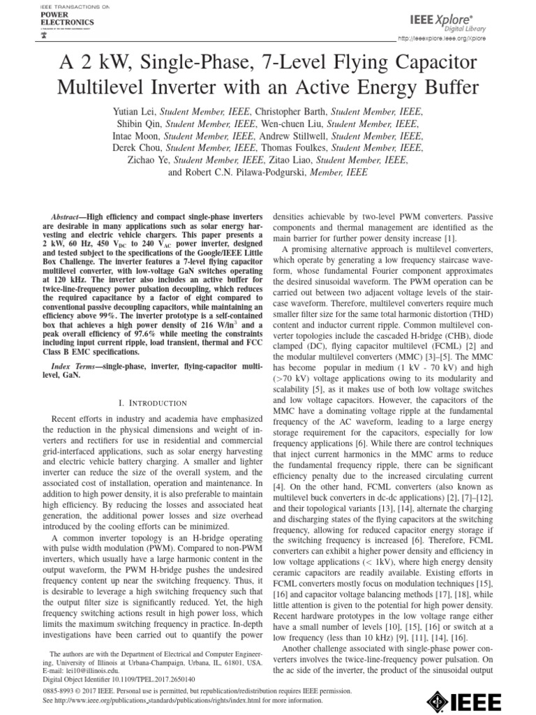 7-Level Flying Capacitor Inverter | PDF | Capacitor | Power Inverter