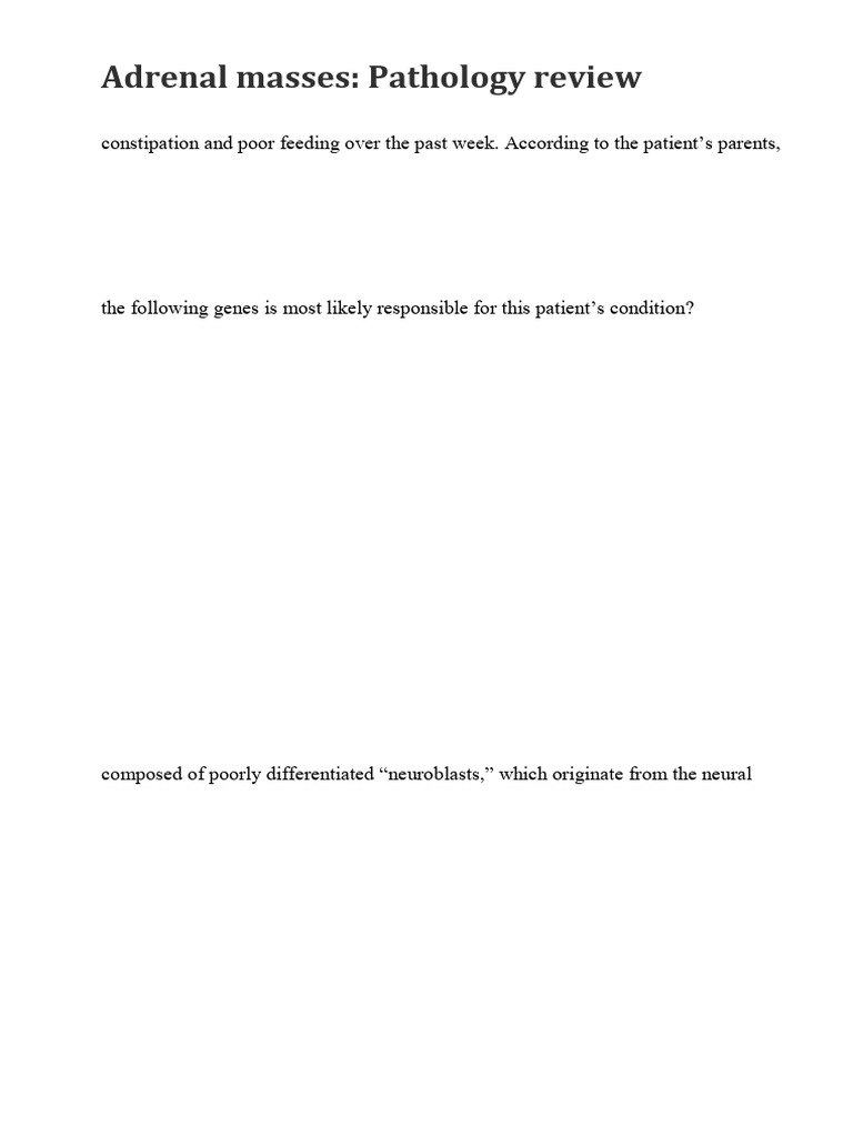 Adrenal Masses Pathology Review | PDF | Adrenocorticotropic Hormone ...
