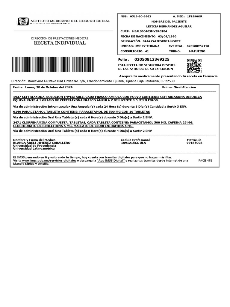 Receta Gripa Refere 27 Umf | PDF | Terapia | Cuidado de la salud