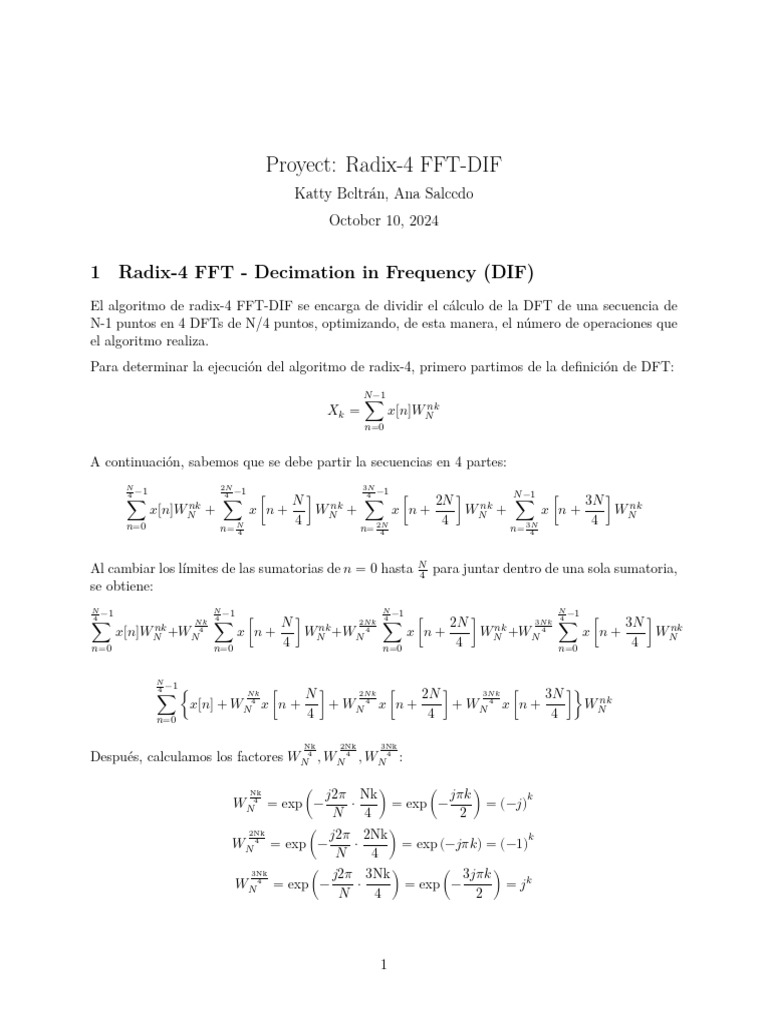 Radix4 FFT Proyecto | PDF | Fast Fourier Transform | Computational Science