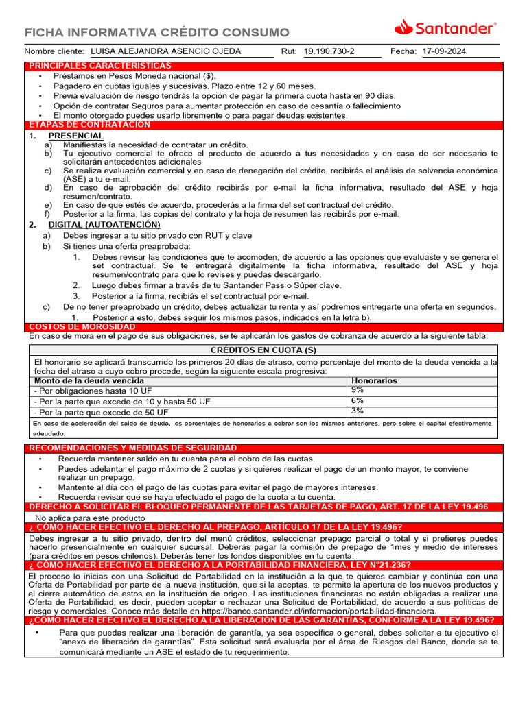 Ficha Inf Consum | PDF | Tarjeta de débito | Crédito