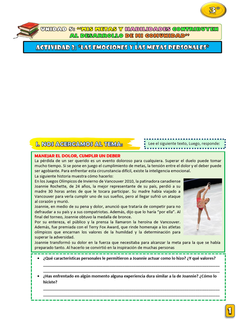 3° DPCC - Actv.03-Unid.5 2024 | PDF | Las emociones | Inteligencia emocional