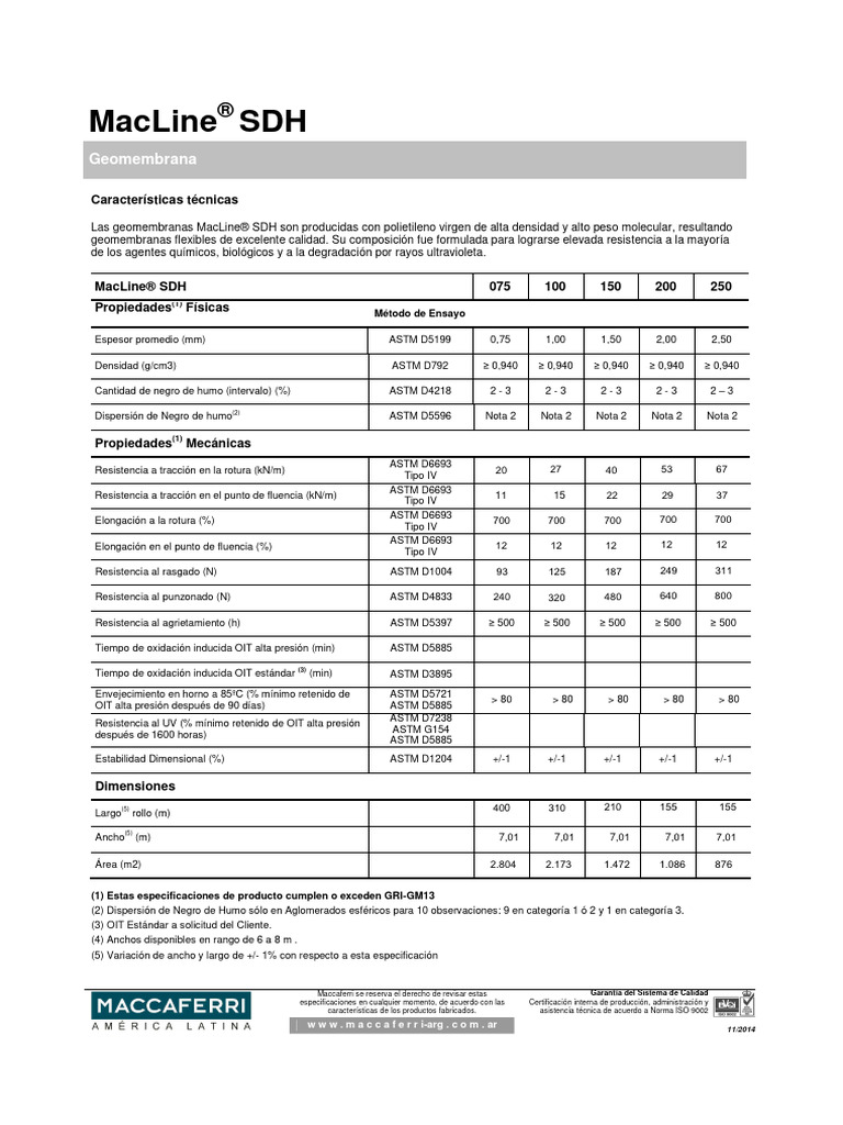 ESP - MacLine SDH - CH - 2017 | PDF | Materiales
