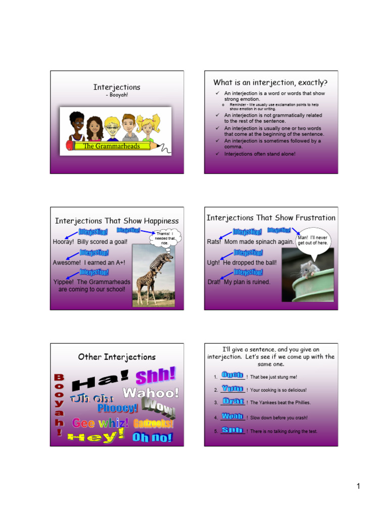 Understanding Interjections | PDF | Language Mechanics | Grammar