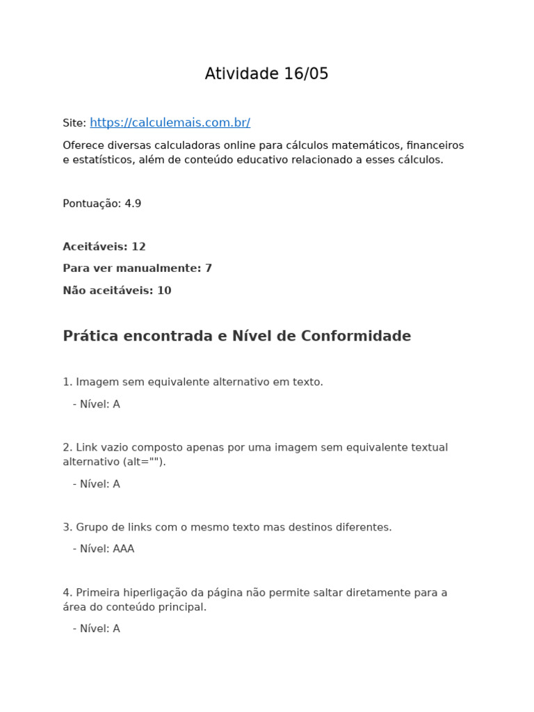 Atividade 1605 | PDF | Html