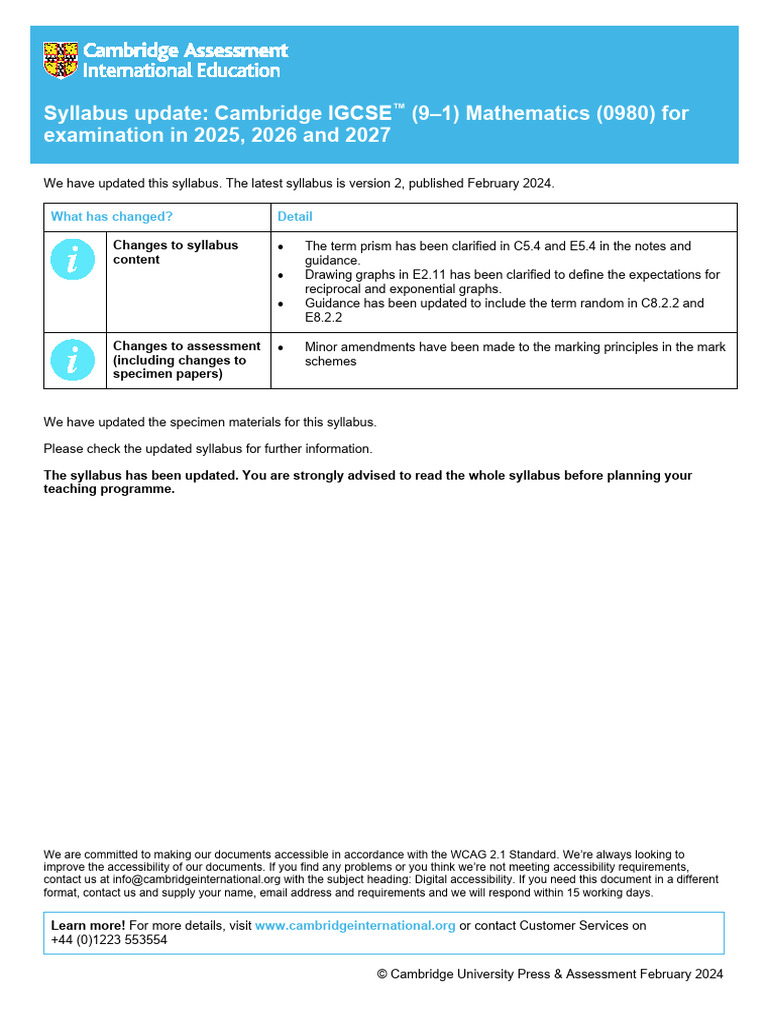 2025 2027 Syllabus Update | PDF