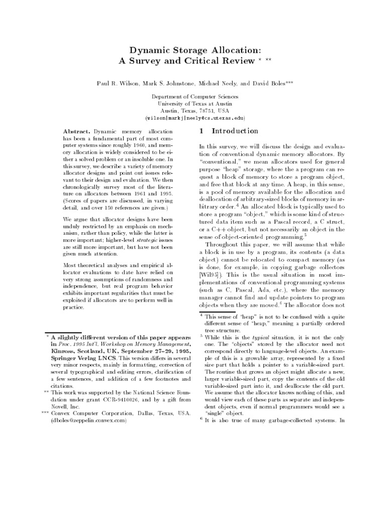 Dynamic Memory Allocator Review | PDF | Computer Data Storage | Computer Programming