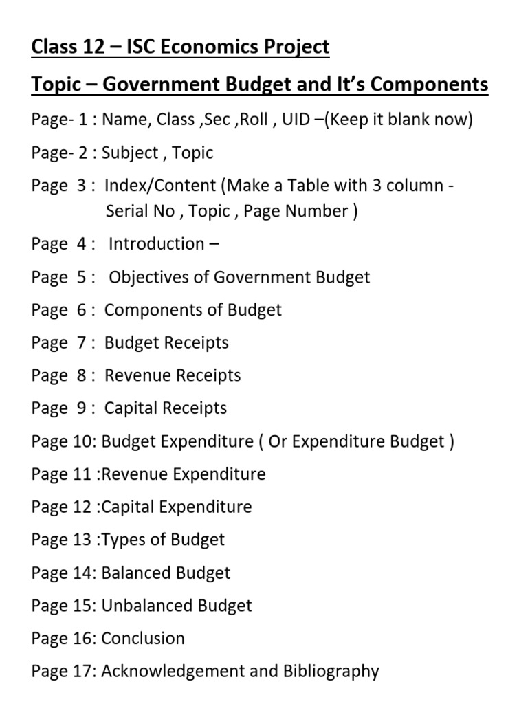Class 12 ISC Eco Project 1 PDF | PDF | Government Budget Balance | Expense