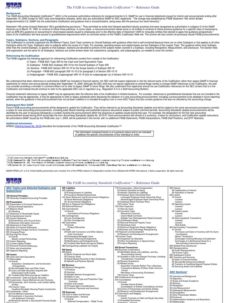 Codification Reference Guide (KPMG) (00663376) | PDF | Consolidation ... Codification Reference Guide (KPMG) (00663376) | PDF | Consolidation ...