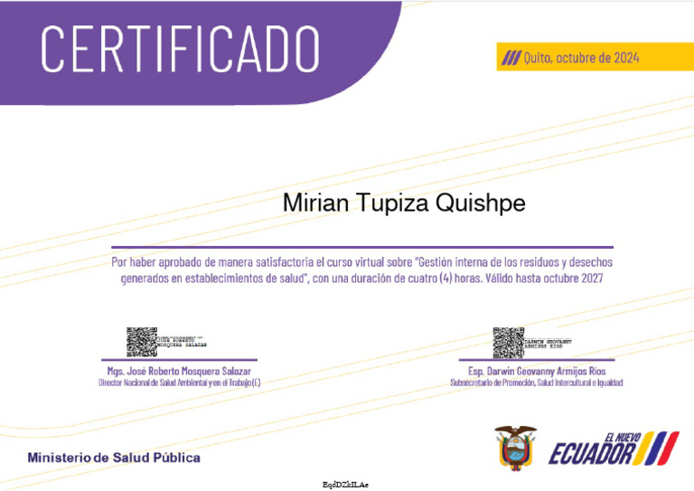 Gestión Interna de Residuos y Desechos Generados en Establecimientos de Salud 2024 (FebMayOctNov ...