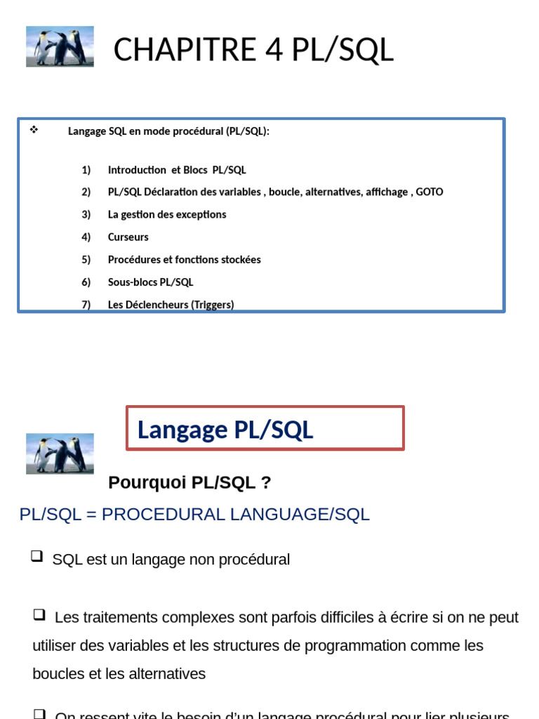 PL SQL Cursor Fonction Proc Trigger Chap4 | PDF | PL/SQL | SQL