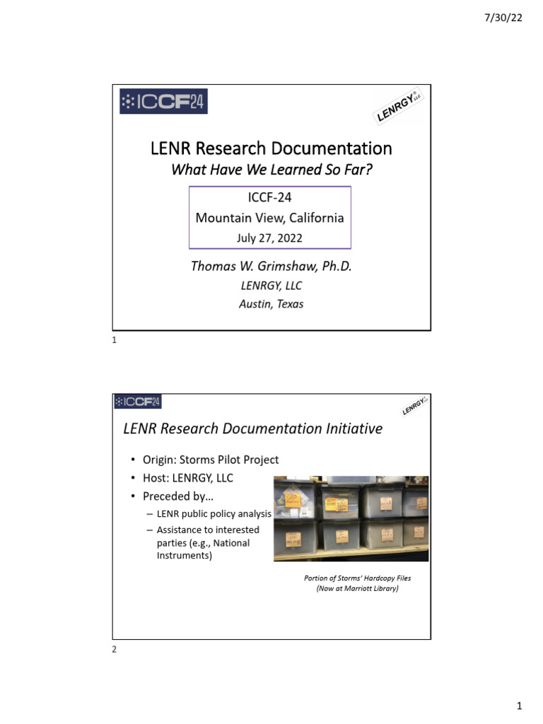 GrimshawTlenrresear LENR Research Documentation | PDF | Nuclear Physics | Science