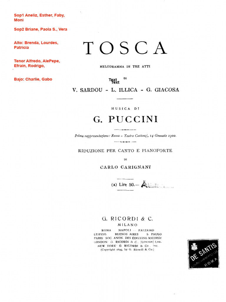 Tosca Coro | PDF