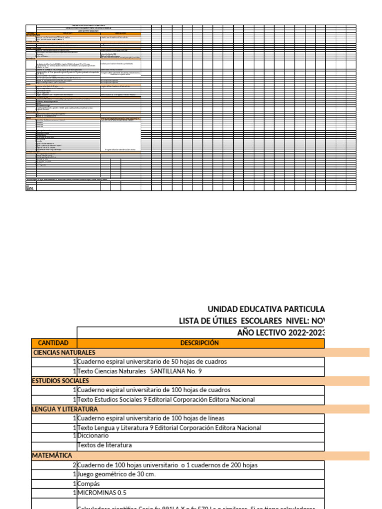 Lista de Tiles Colegio 2022 2023 | PDF | Lápiz | Pintura con acuarelas