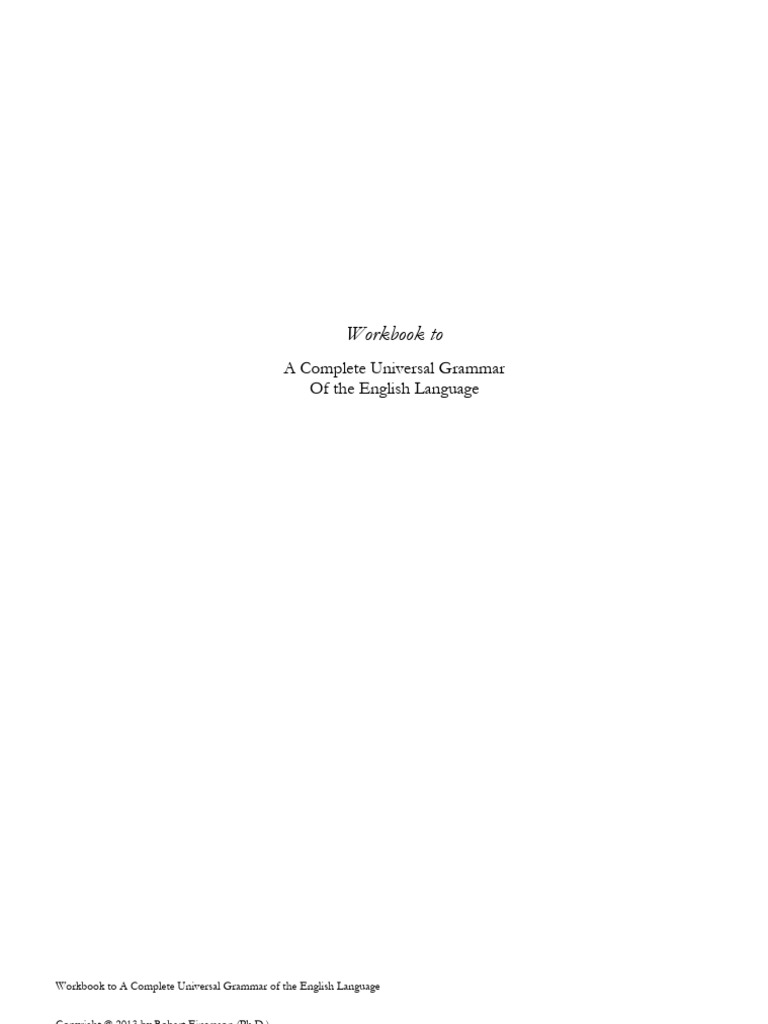 Workbook To A Complete Universal Grammar | PDF | Rhetoric