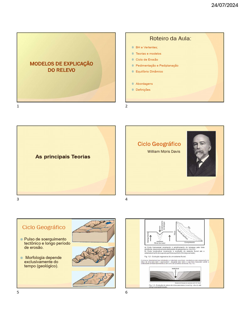 Teorias e Modelos de Erosão e Relevo | PDF | Erosão | Geomorfologia