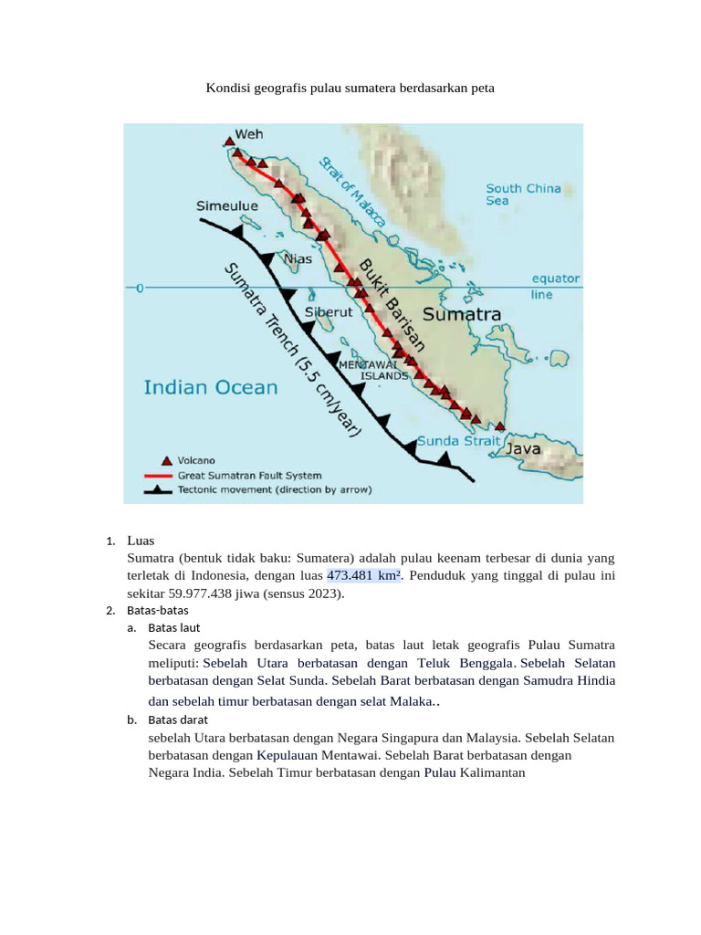 Peta Geografis Sumatera | PDF
