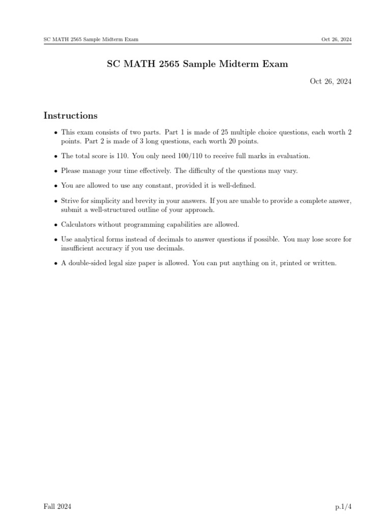 Sample Midterm Merged | PDF